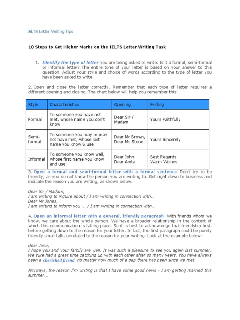 Ielts Letters - Writing Task 1 General | PDF | International English ...
