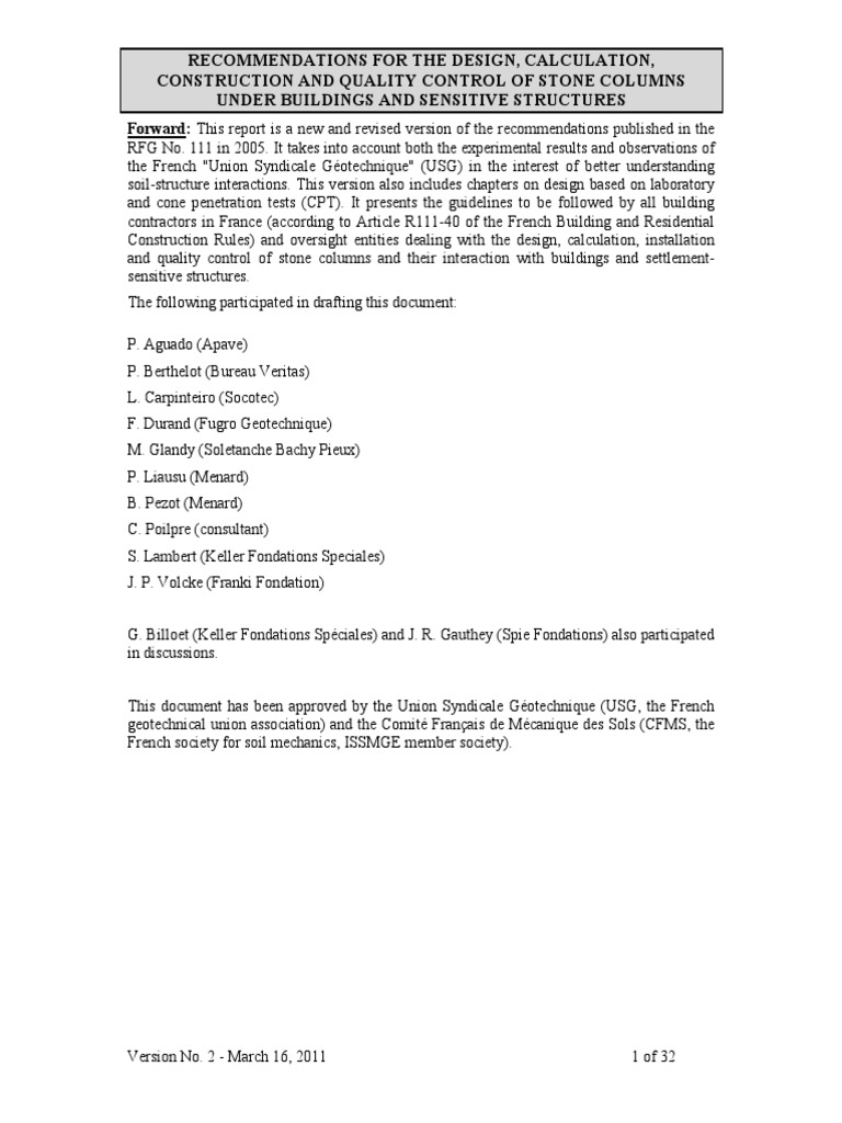 Guideline For Stone Column Design | PDF
