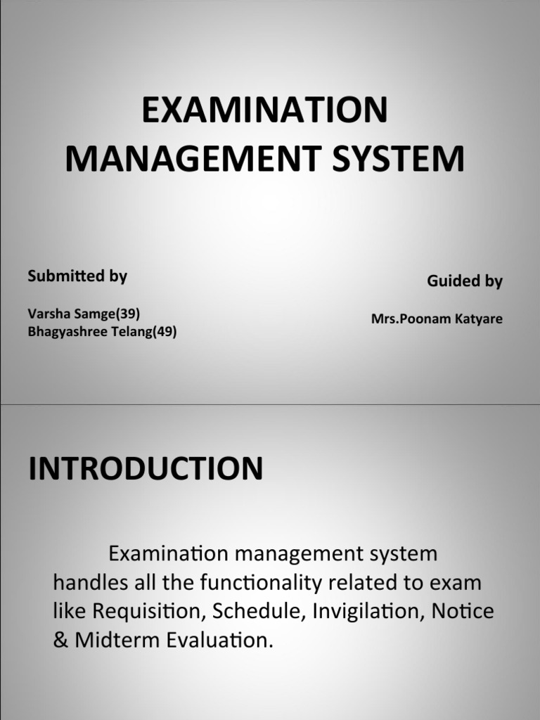 Examination Management System: Guided by Submitted by | PDF