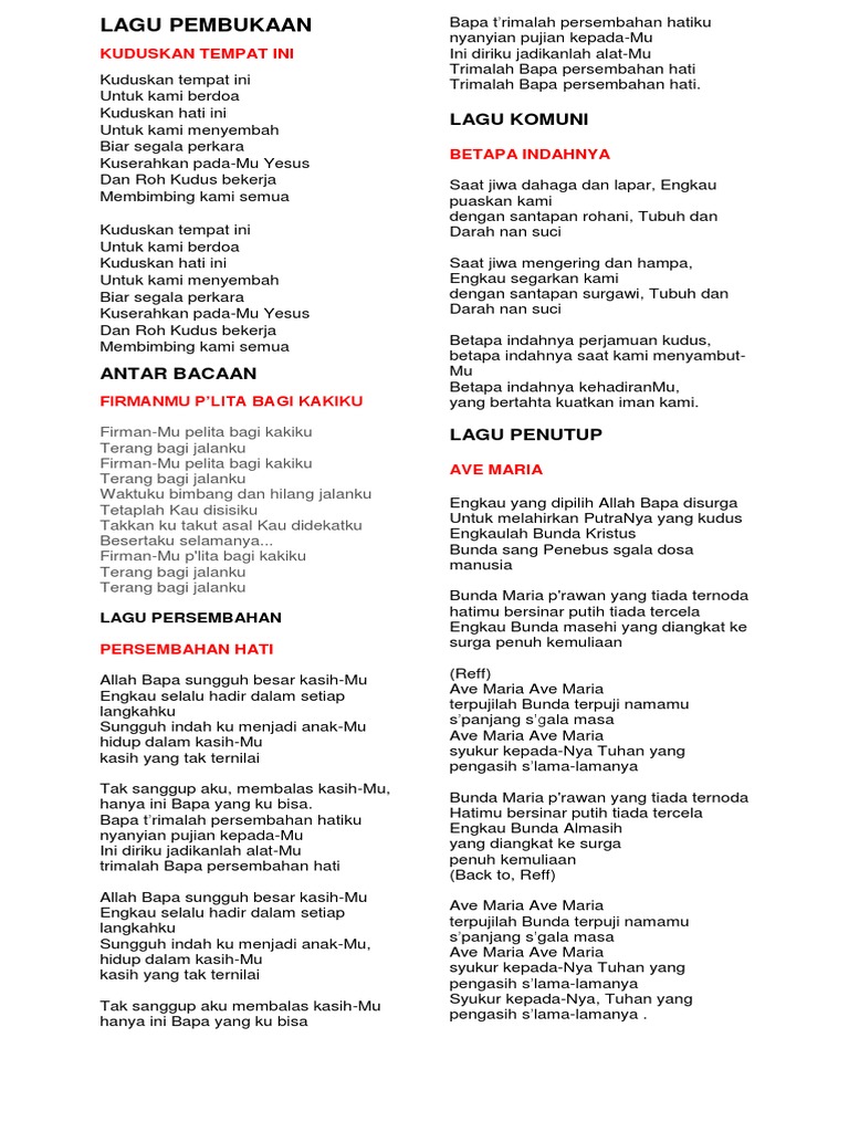 Lagu Pemberkatan Rumah | PDF