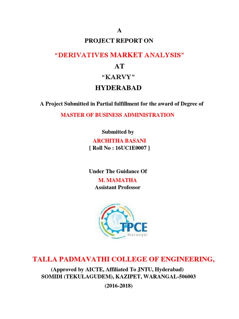 Derivatives Market Analysis | PDF | Derivative (Finance) | Stock Market