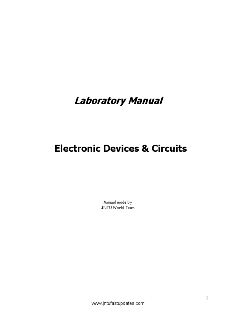 Electronic Devices and Circuits Lab Manual PDF | PDF | Field Effect ...