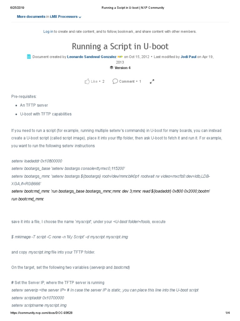 Running A Script in U-Boot | PDF | Booting | Computer Hardware