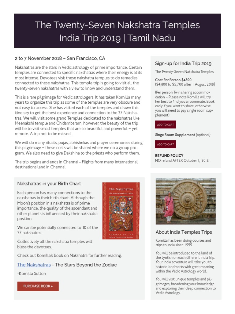 The 27 Nakshatra Temple Pilgrimage in Tamil Nadu | PDF | Religion And ...