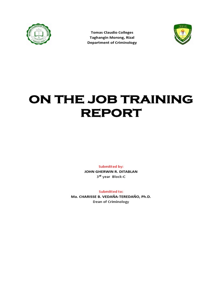Ojt Report Ditablan | PDF | Law Enforcement Agency | Police