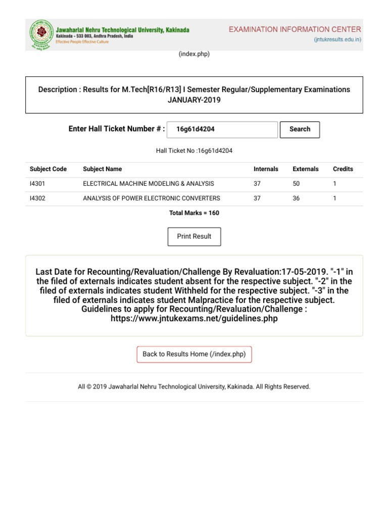 Welcome To JNTUK Official Results Portal | PDF