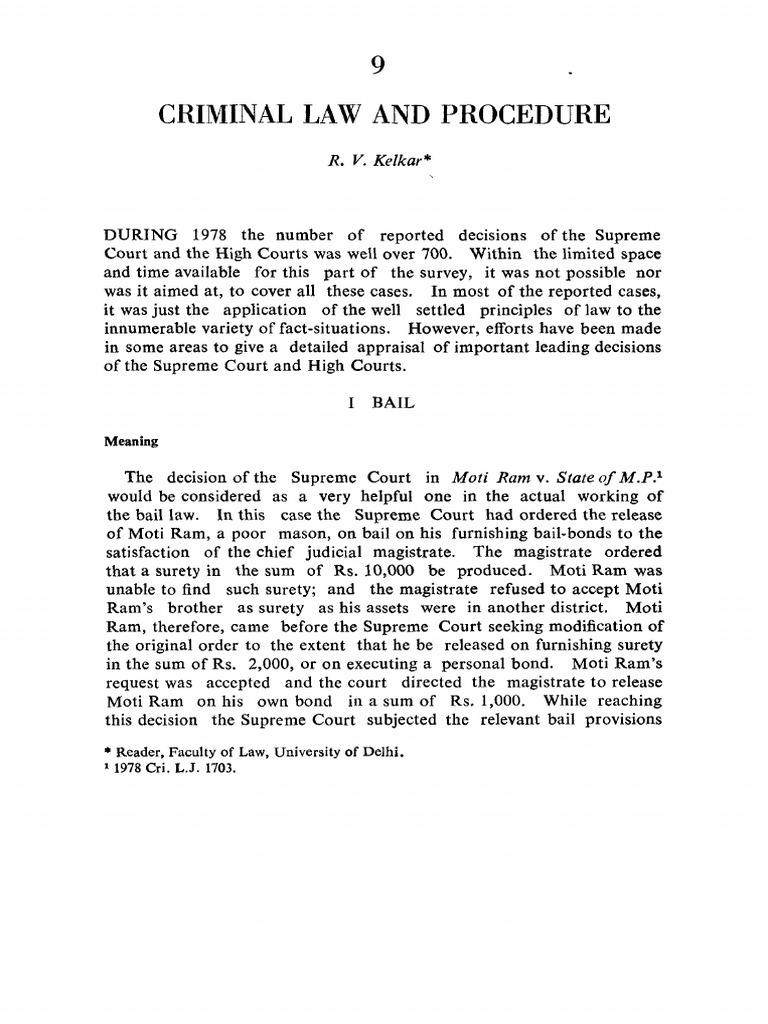 009 - 1978 - Criminal Law and Procedure | PDF | Bail | Burden Of Proof (Law)