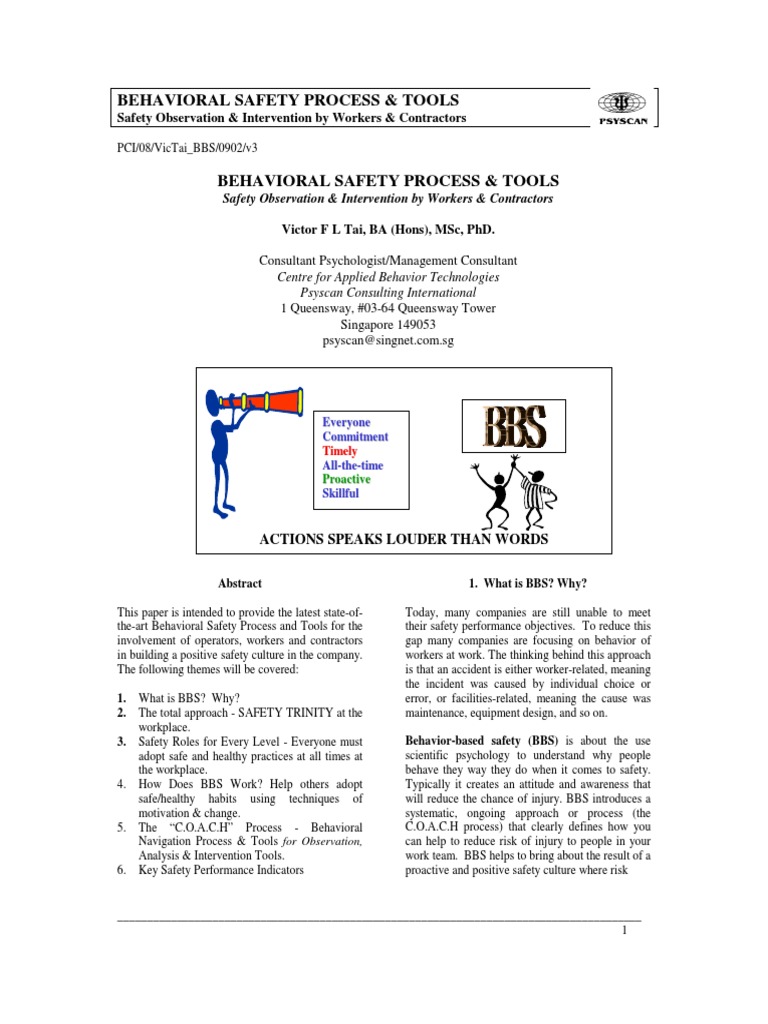 Bbs Preventive Tools | PDF | Safety | Risk