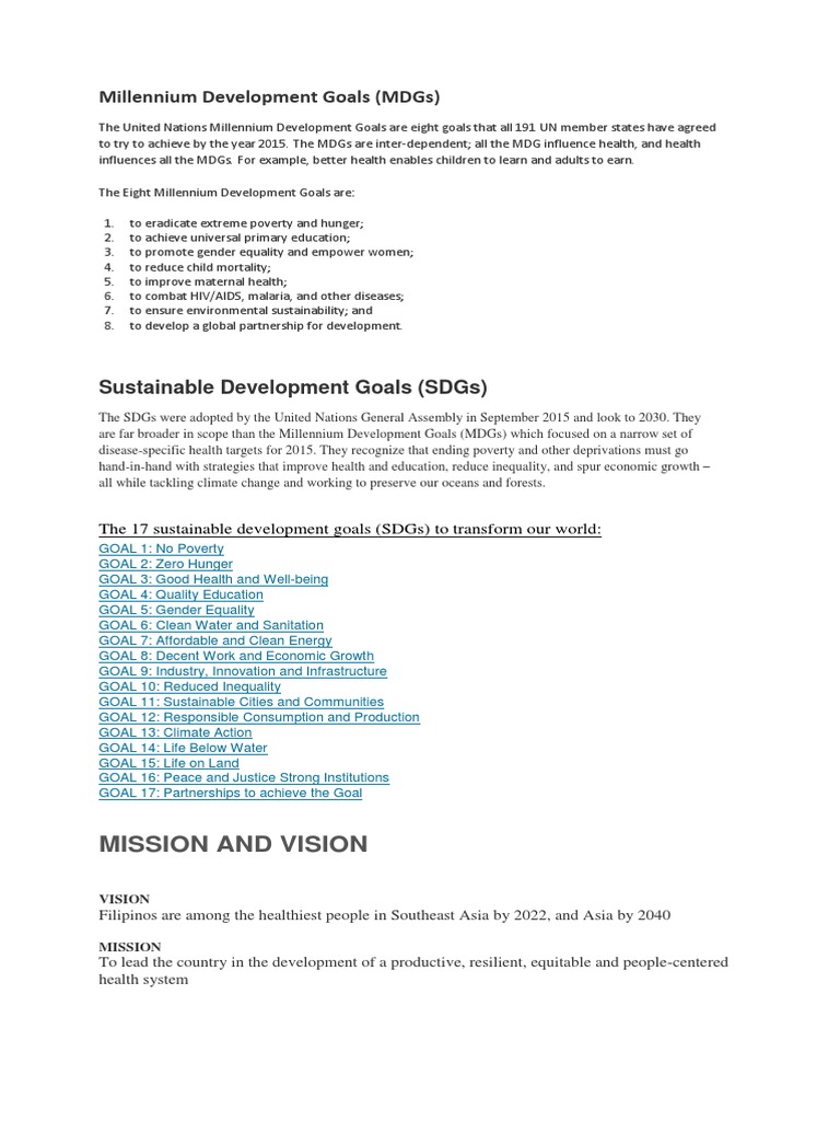 UN Millennium Development Goals (MDGs | PDF | Millennium Development Goals | Economic Development