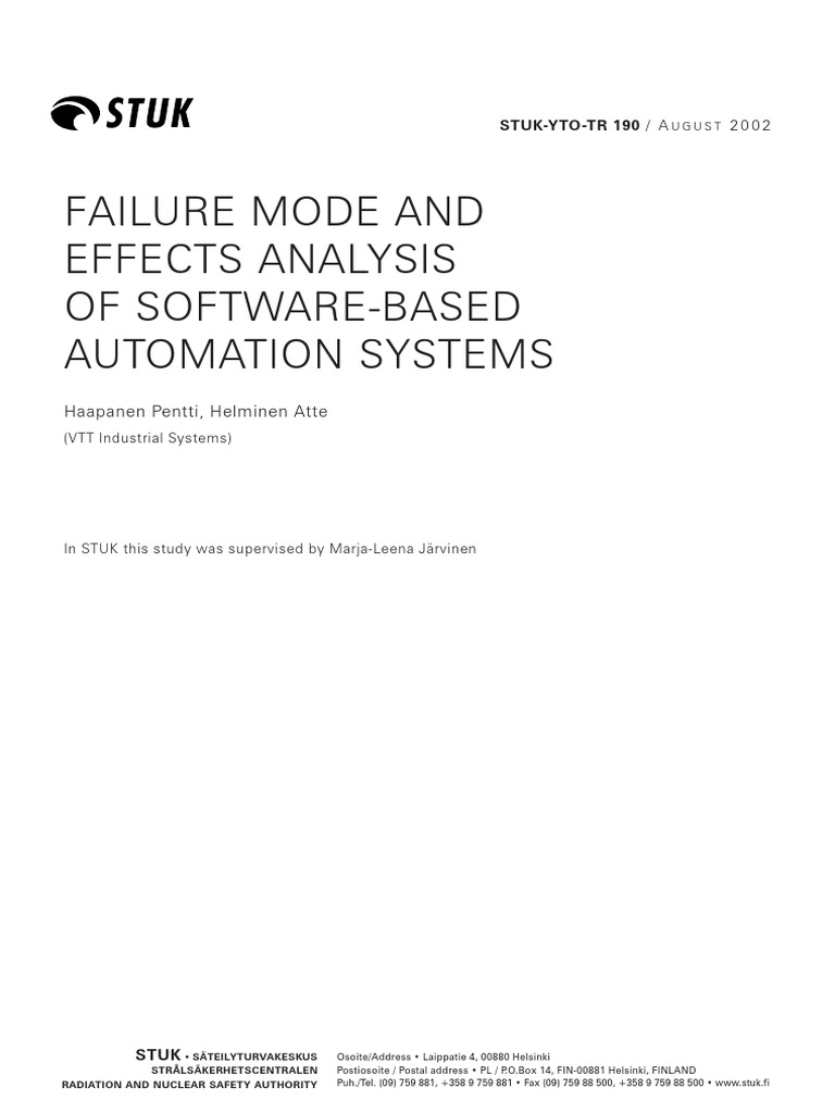 Softwarefmea PDF | PDF | Reliability Engineering | Systems Theory