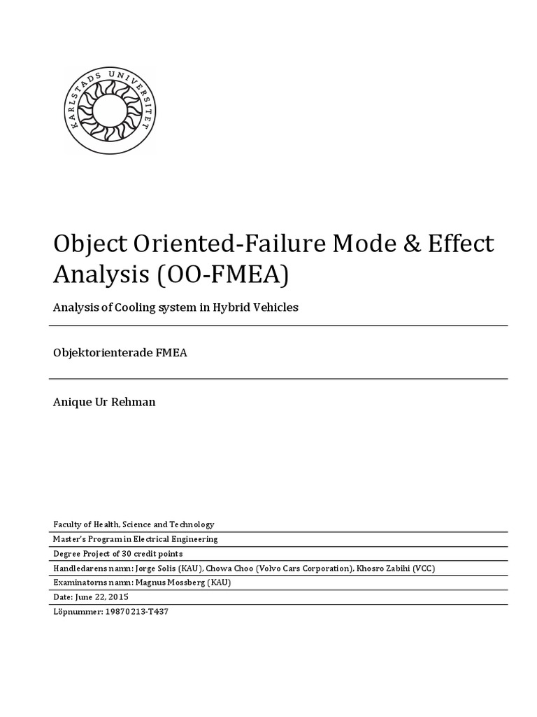 FMEA | PDF | Reliability Engineering | Systems Engineering