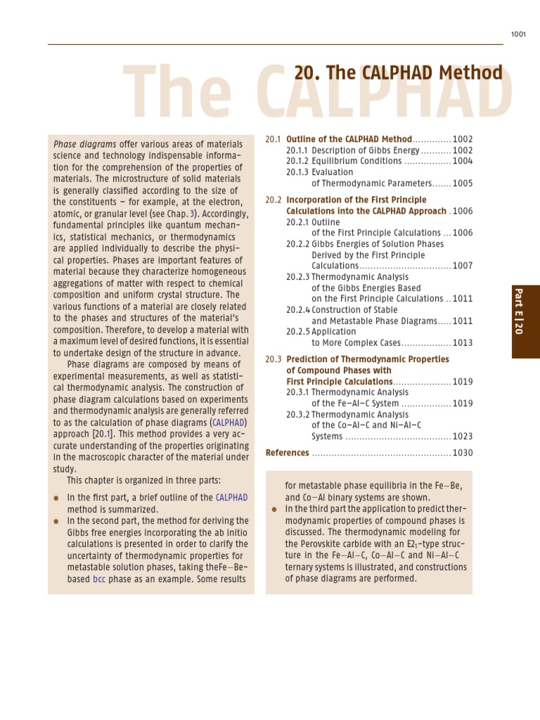 The CALPHAD Method | PDF | Density Functional Theory | Phase (Matter)