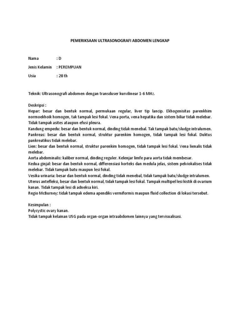 USG Abdomen | PDF