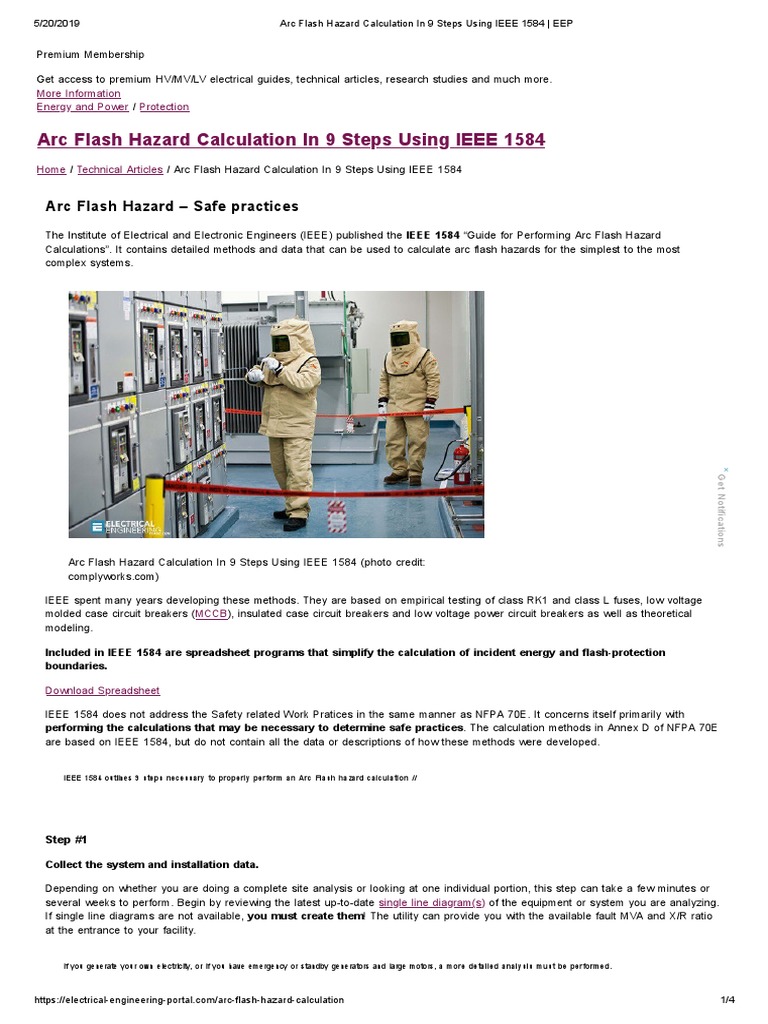 Arc Flash Hazard Calculation In 9 Steps Using IEEE 1584 | Transformer ...