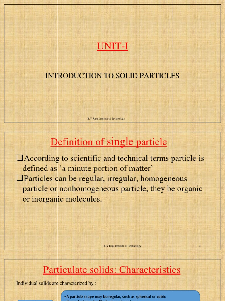 Unit-1 Particle Characterization and Their Distribution | PDF | Volume | Sphere