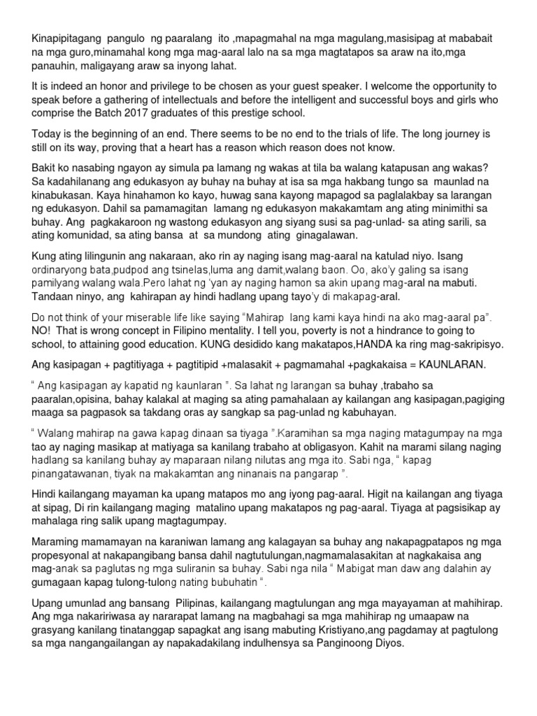 Guest Speaker Speech | PDF