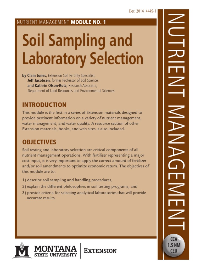 Sampling and Laboratory Selection | PDF | Soil | Fertilizer