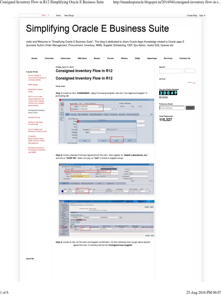 Consigned Inventory Flow in R12 - Simplifying Oracle E Business Suite ...