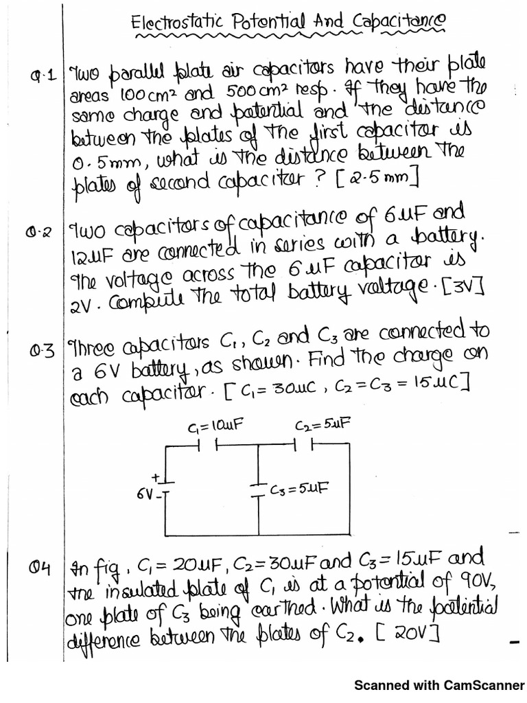 Capacitor Worksheet PDF | PDF