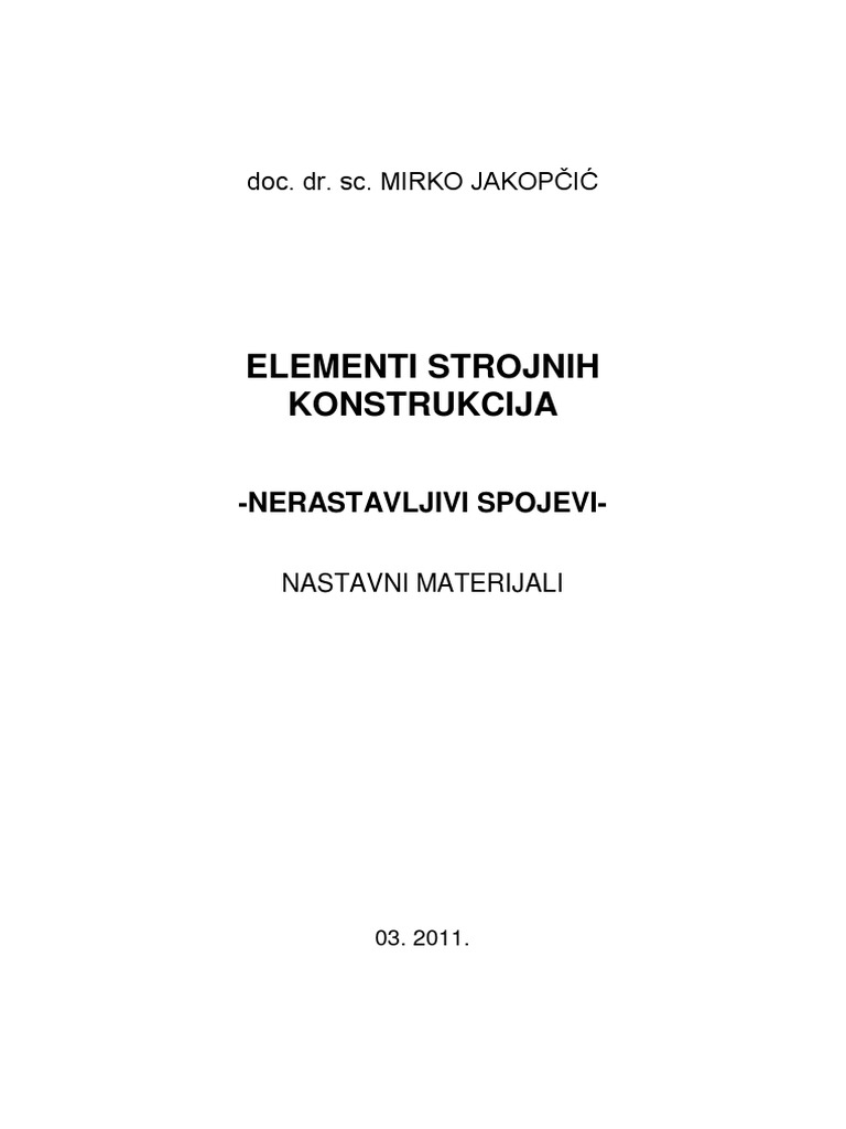 Nerastavljivi Spojevi | PDF