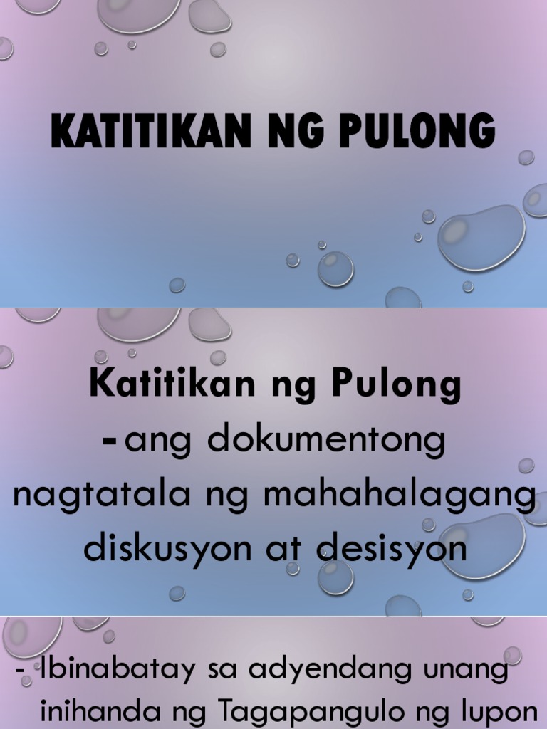 Katitikan NG Pulong | PDF