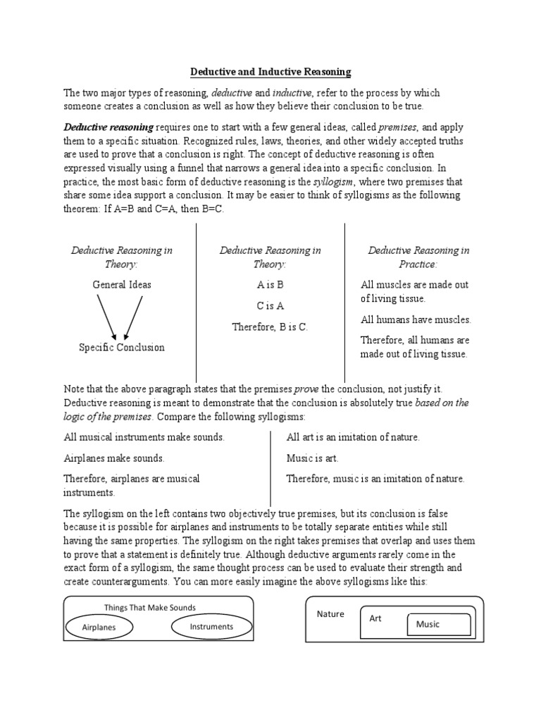 Deductive and Inductive Reasoning | PDF | Deductive Reasoning | Argument