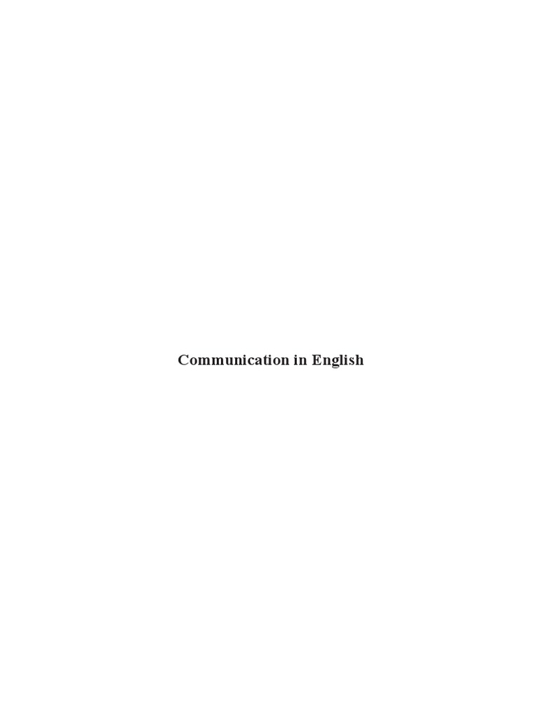 Communication in English | PDF | Communication | Leadership