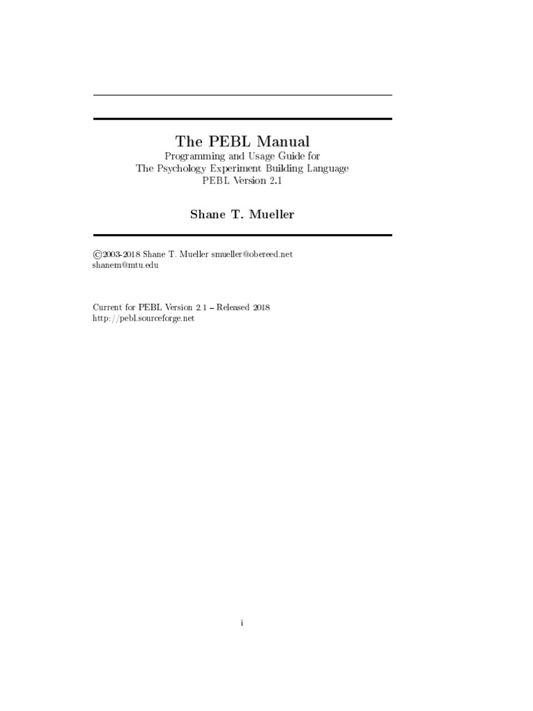 Pebl 2 Manual | PDF | Parameter (Computer Programming) | Control Flow