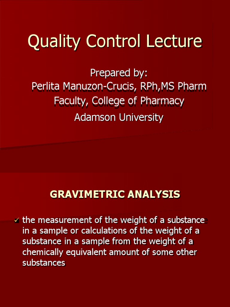 Quality Control Lecture2 2 | PDF | Chloride | Solubility