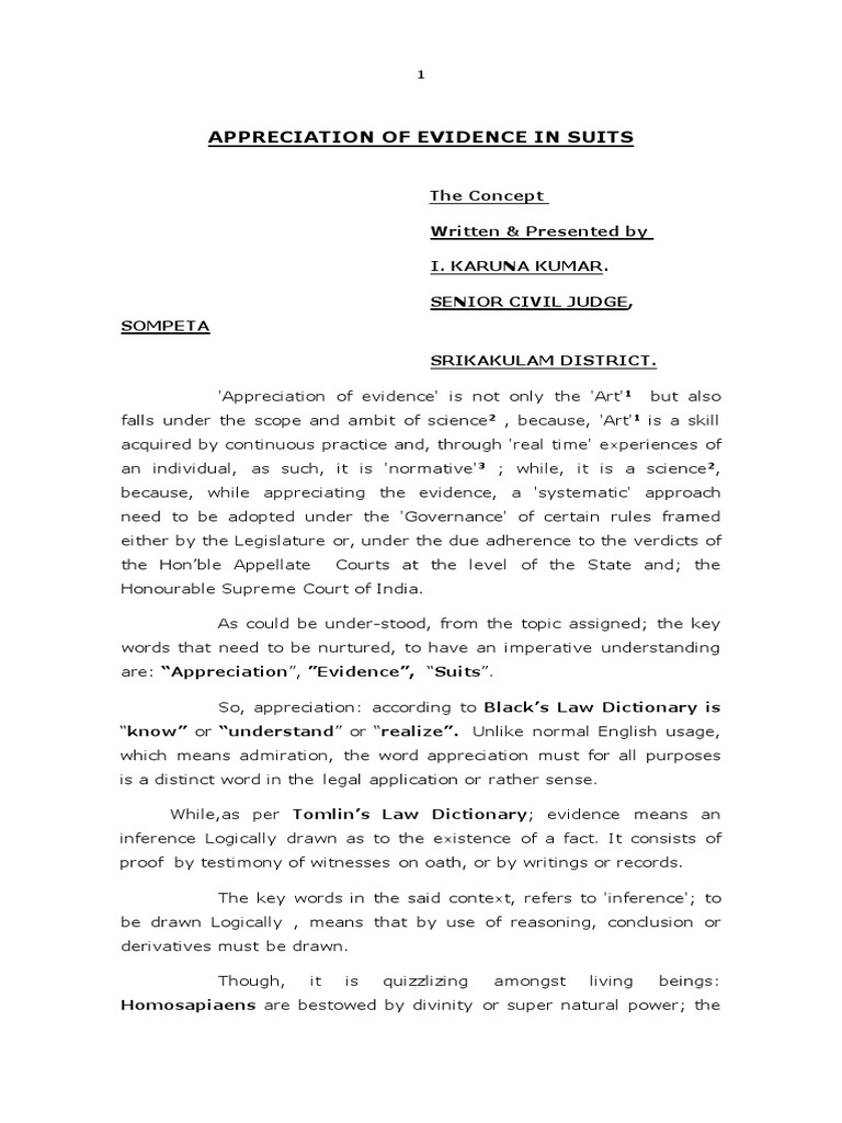 Evidence in Suits | Download Free PDF | Evidence | Burden Of Proof (Law)