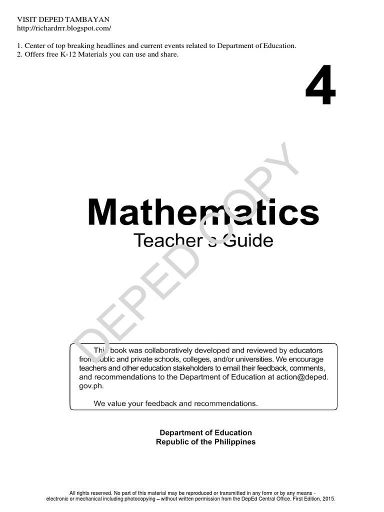 TG - Math 4 - Q1 | PDF