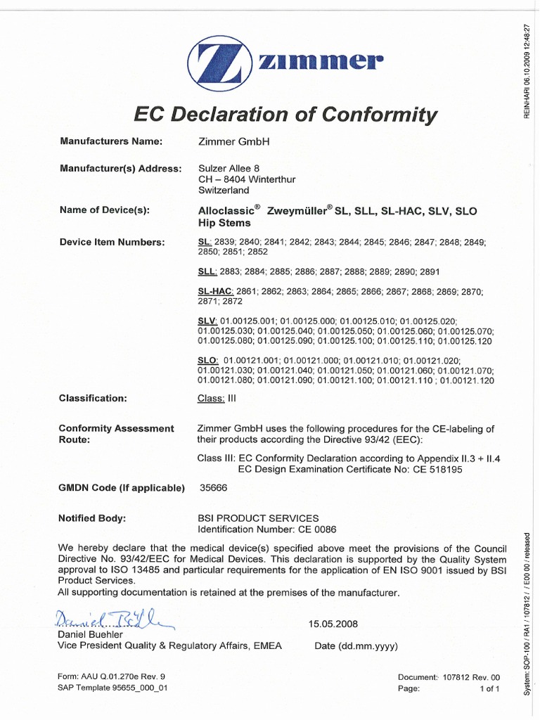 Alloclassic Zweymuller SL, SLL, SL-HAC, SLV SLO Hip Stems | PDF ...