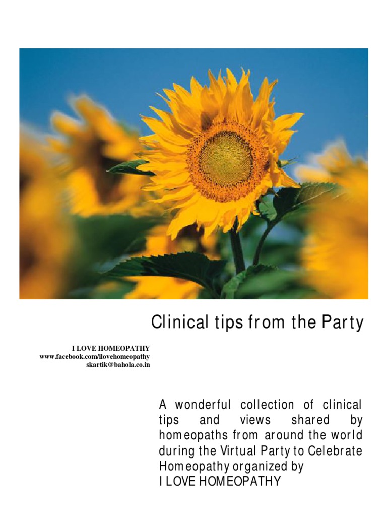 Clinical Tips From The Party | PDF | Homeopathy | Clinical Medicine