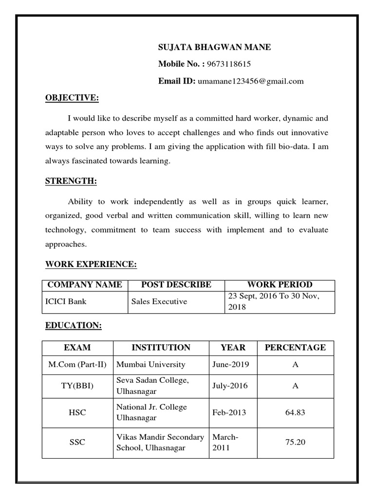 Sujata Mane Resume and Profile | PDF | Psychology | Learning