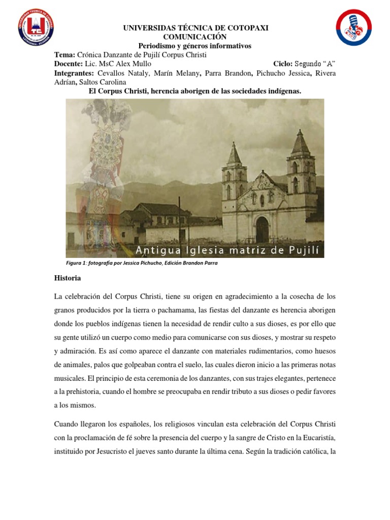 Cronica-Danzante-de-Pujilí-Brandon Parra | PDF | eucaristía | anglicano