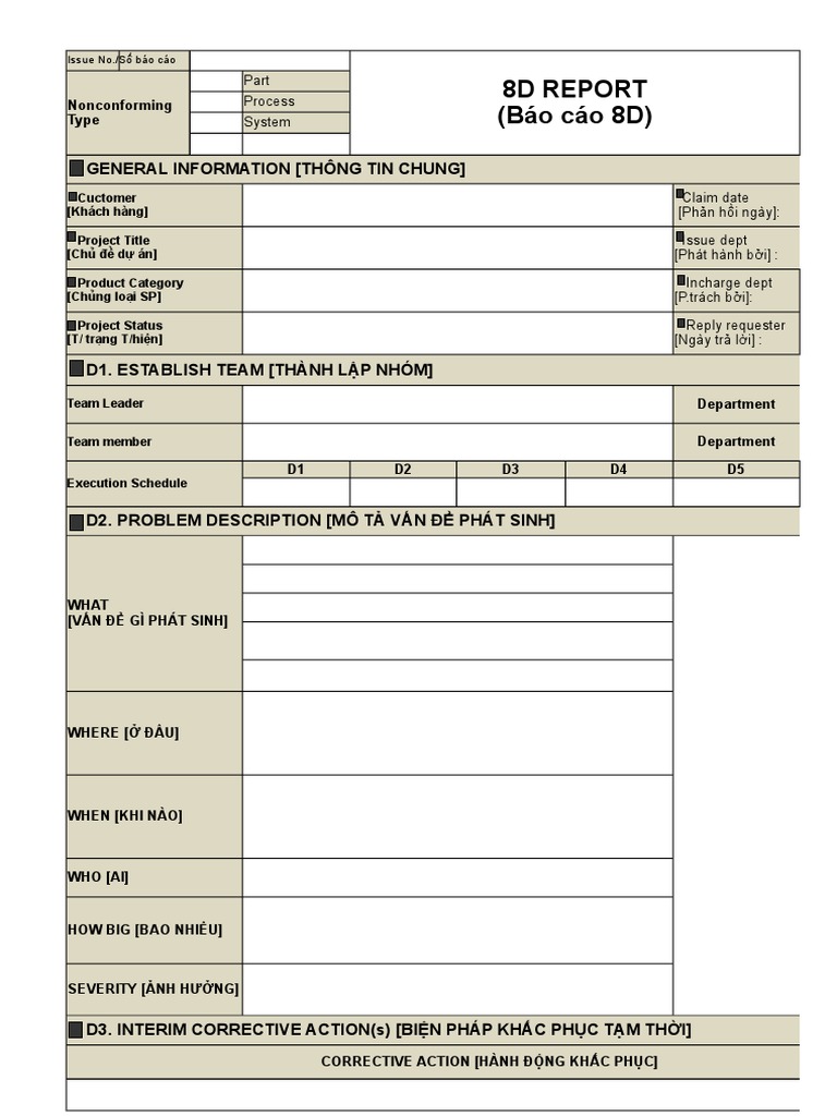8d Report Form | PDF
