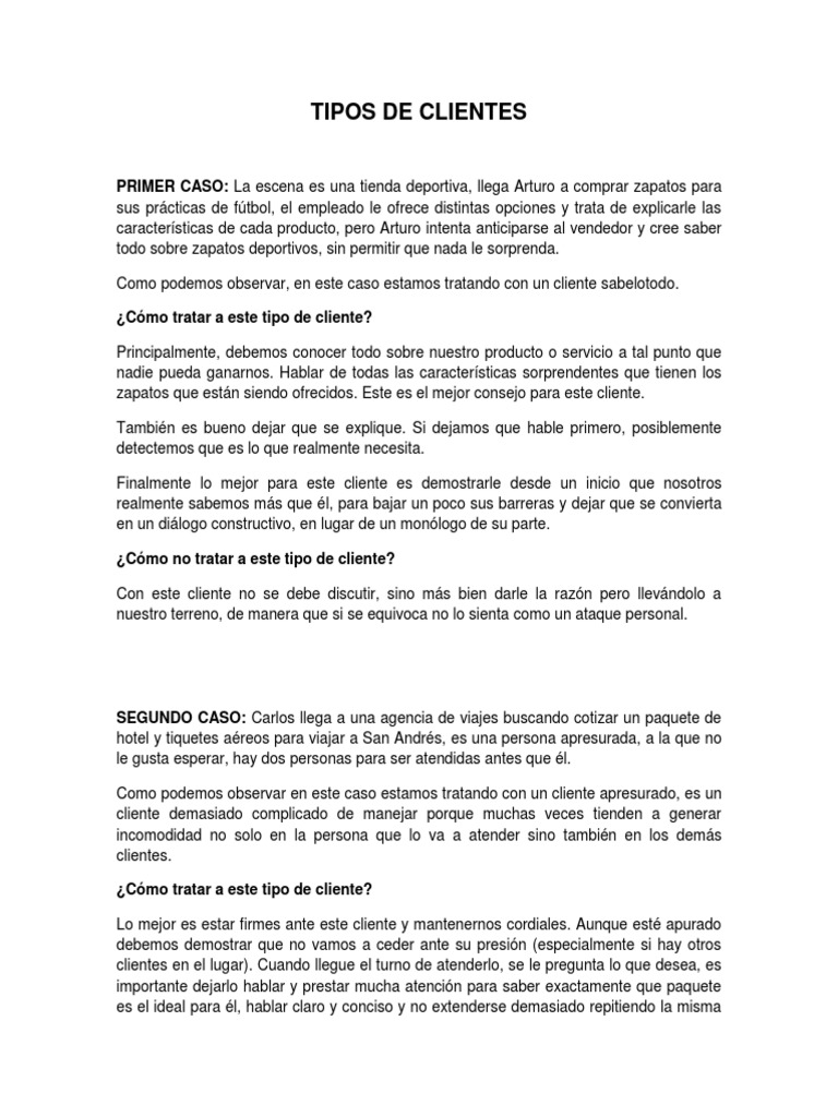 Tipos de Clientes | PDF | Cliente