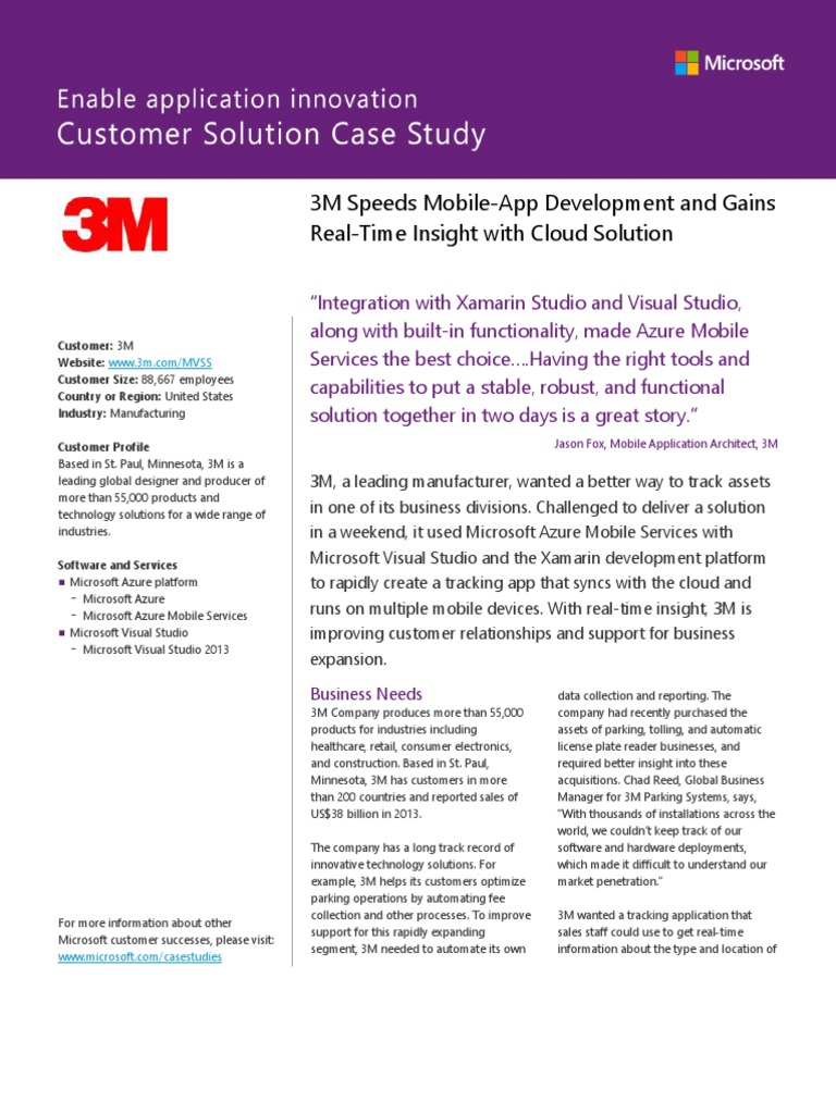 3m Case Study | PDF | Xamarin | Mobile App