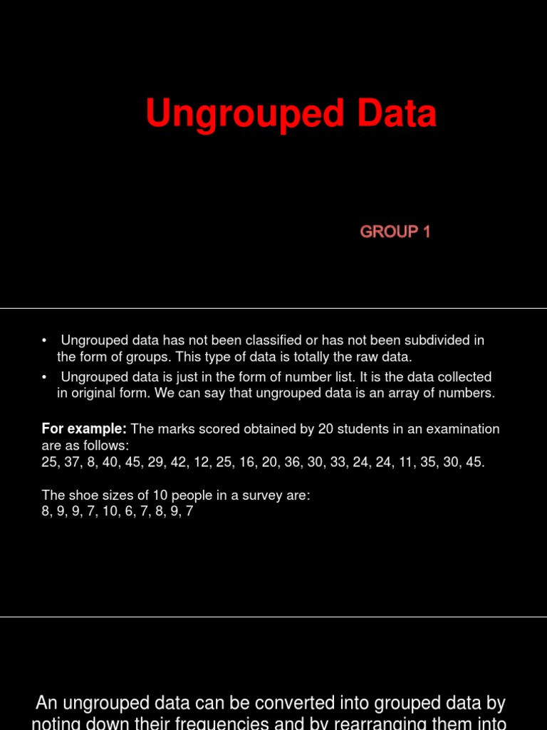 Ungrouped Data | PDF | Arithmetic Mean | Standard Deviation