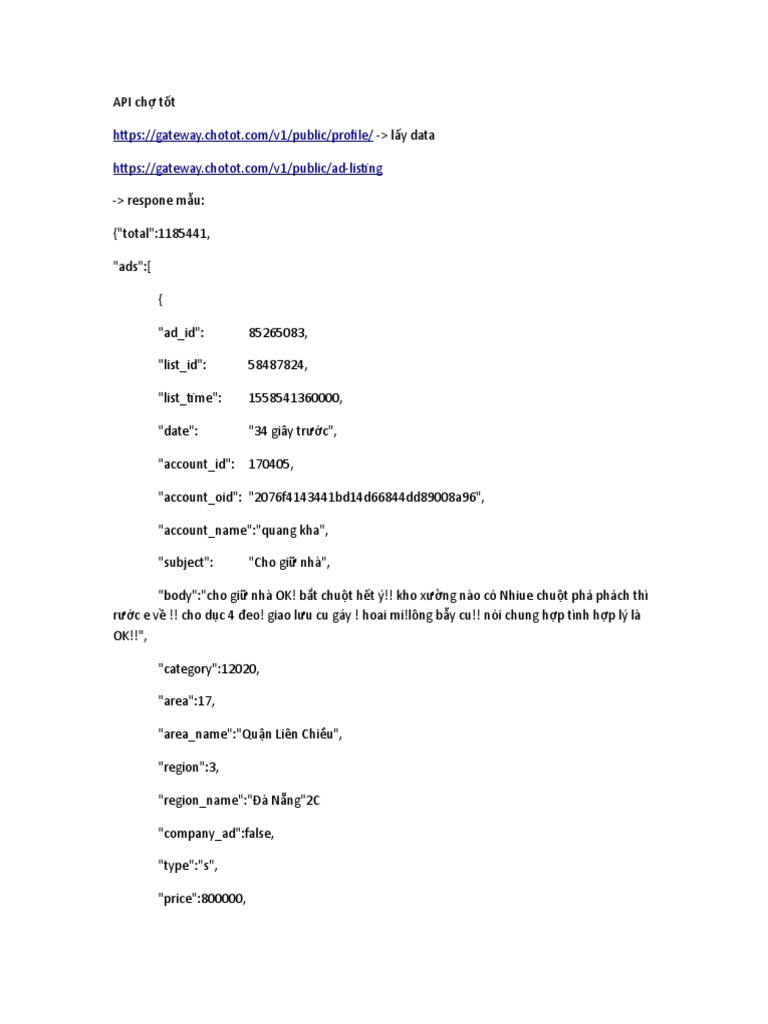 APICho Tot Doc | PDF