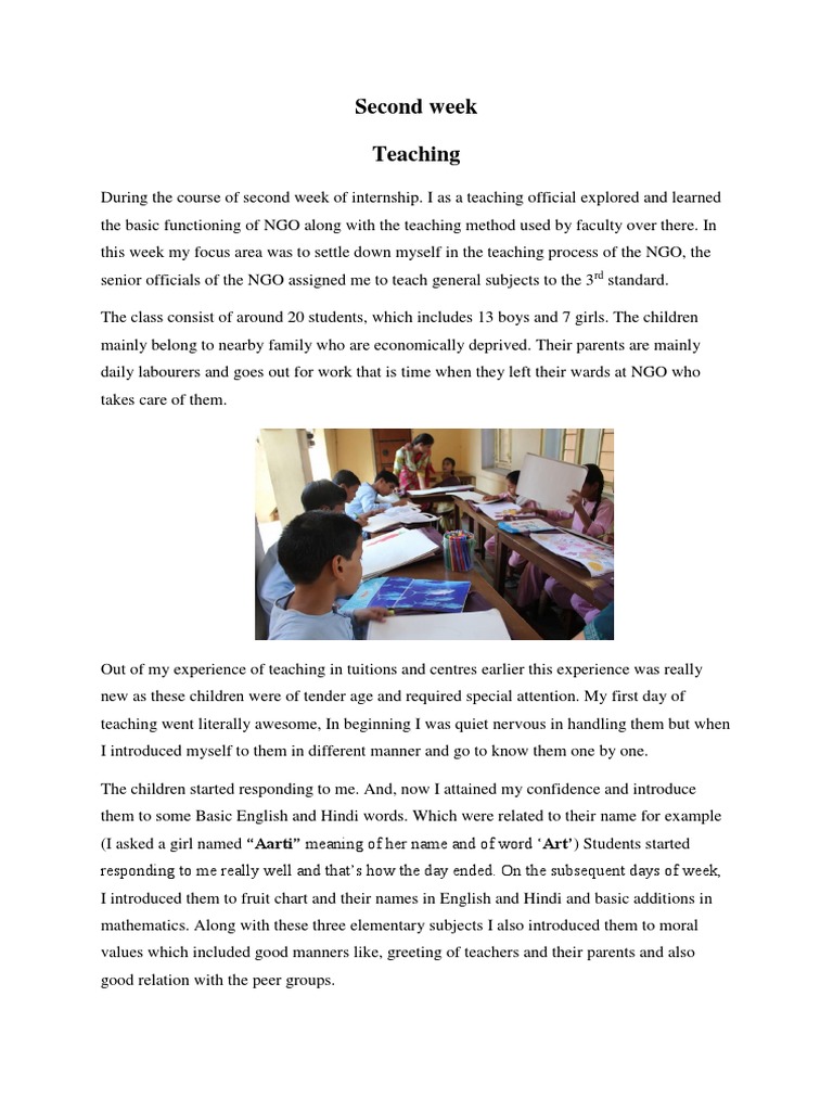 2nd Week Report | PDF | Teachers | Psychology