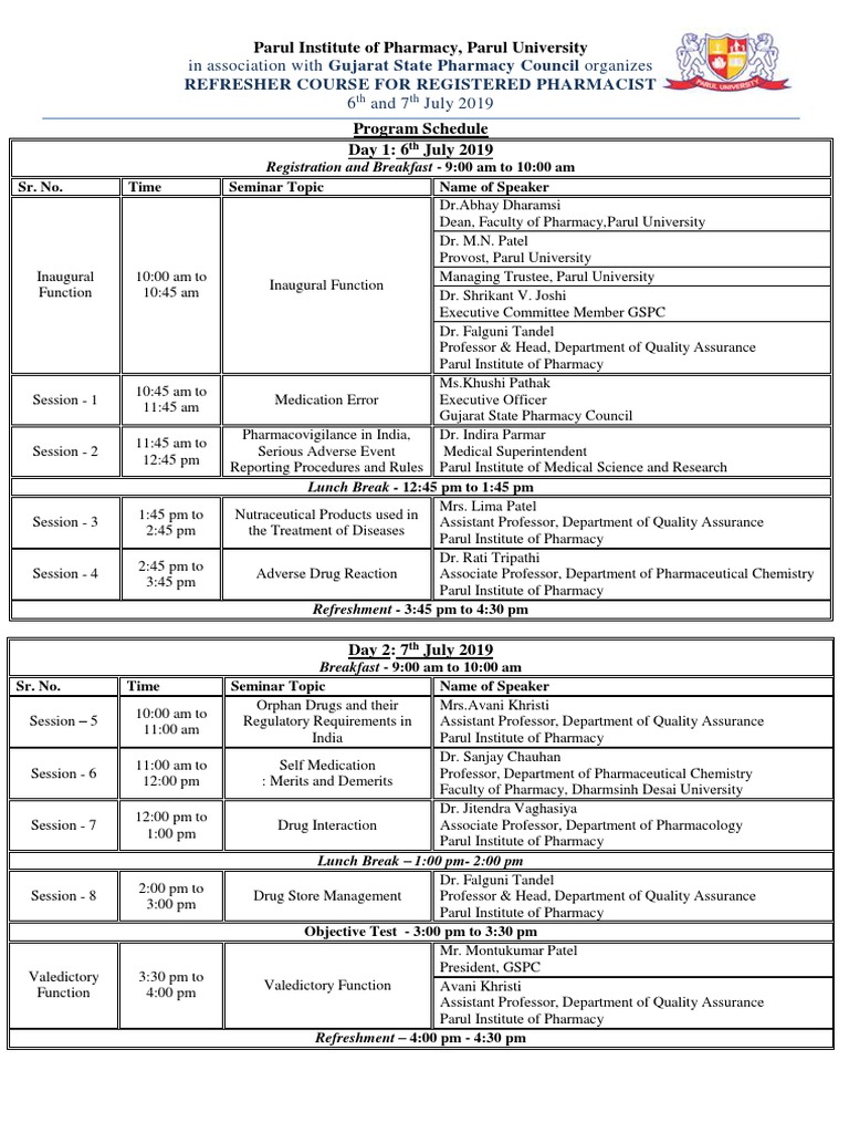Refresher Course For Registered Pharmacist | PDF | Pharmacy | Pharmacology