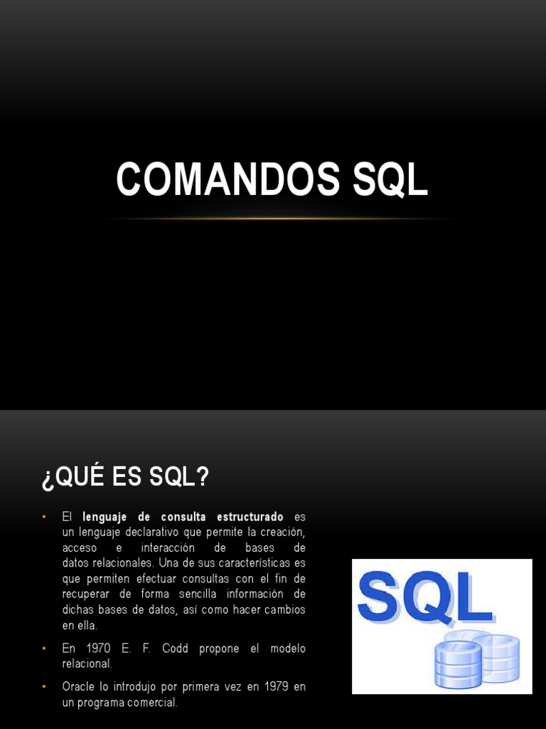 Comandos SQL | PDF | SQL | Modelado científico