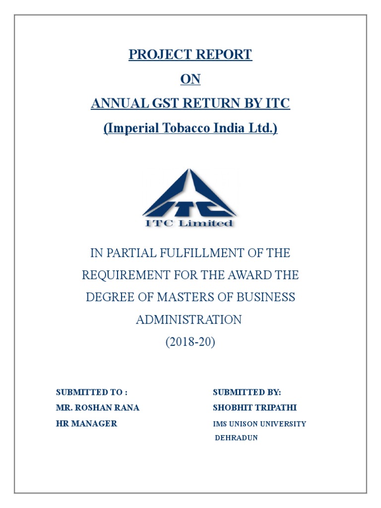Project Report ITC | PDF | Business | Economies