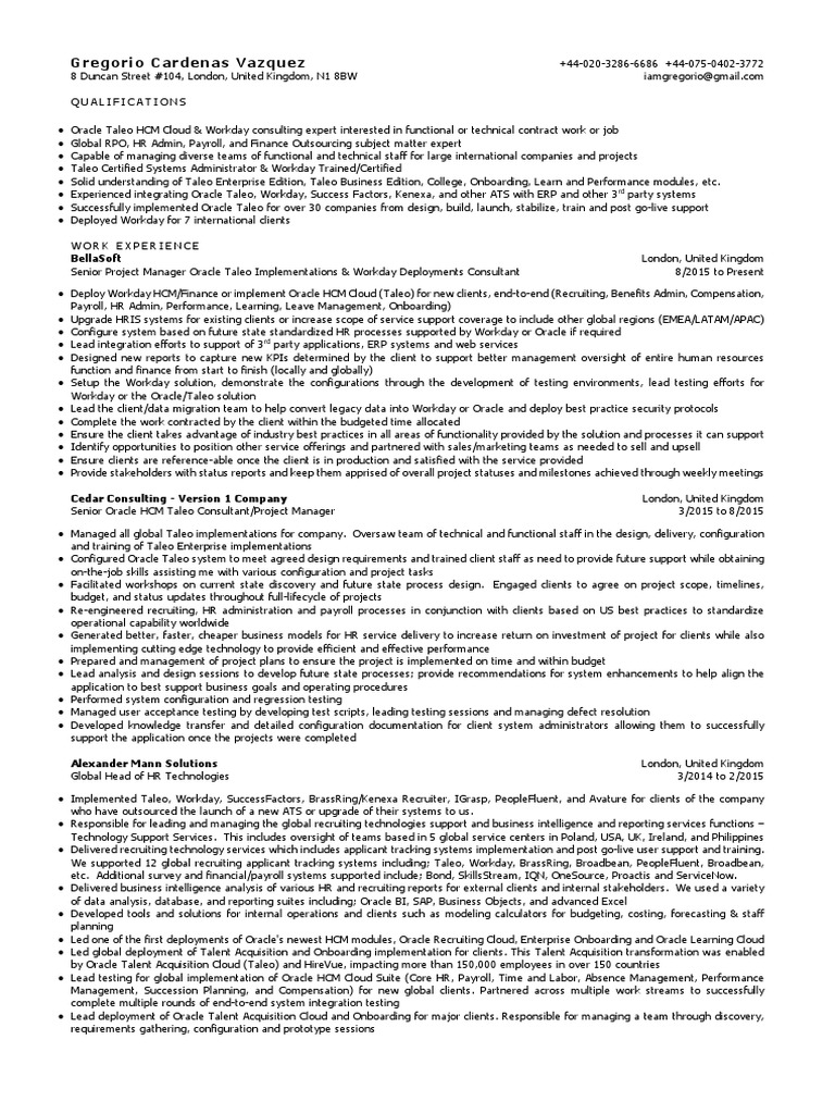 Gregorio Cardenas Vazquez CV Resume | PDF | Recruitment | Business Intelligence