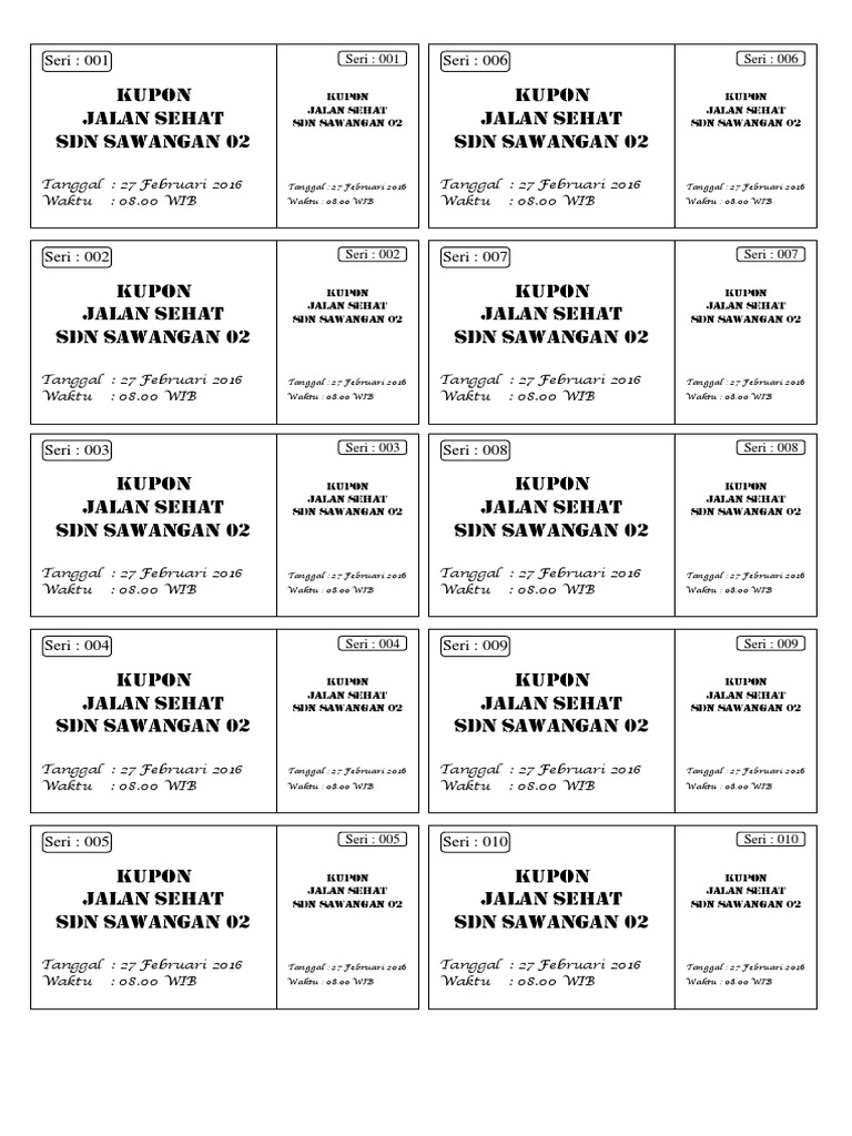 Kupon Jalan Sehat | PDF