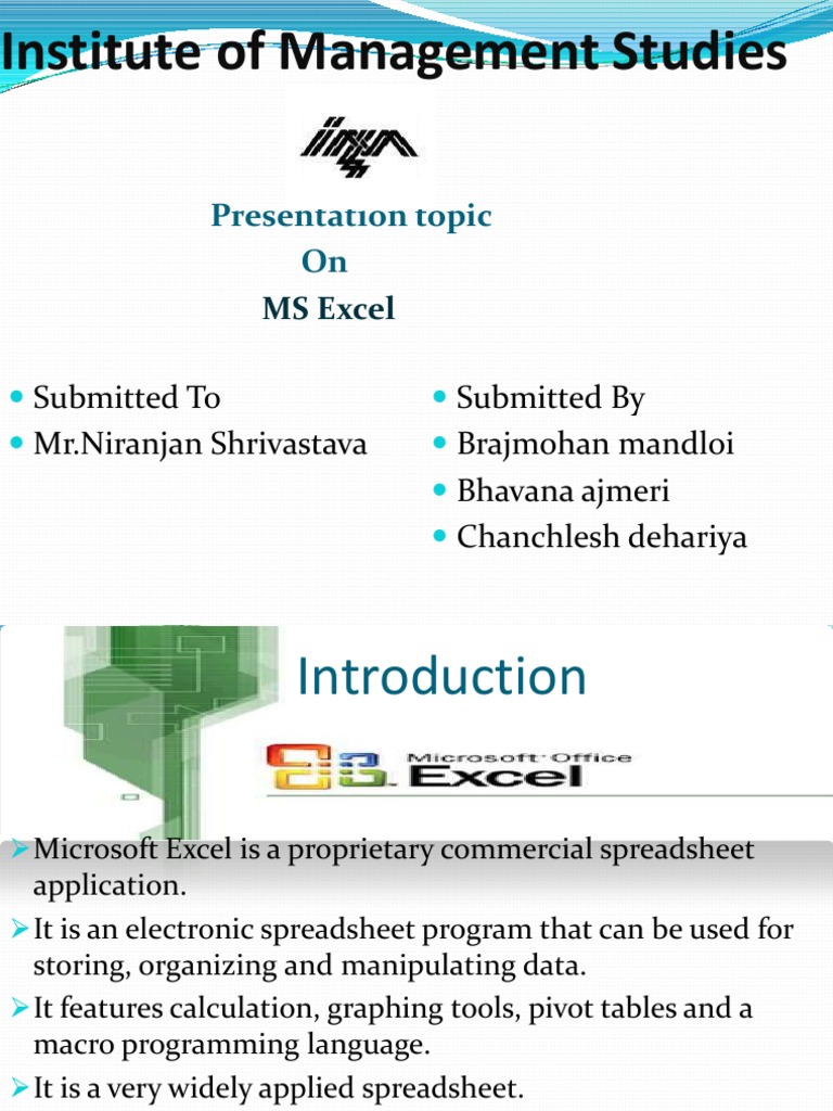 Itt Project On Powerpoint | PDF | Spreadsheet | Microsoft Excel