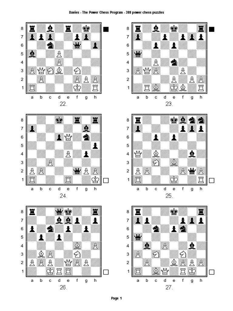 Davies - The Power Chess Program - 388 Power Chess Puzzles | PDF ...