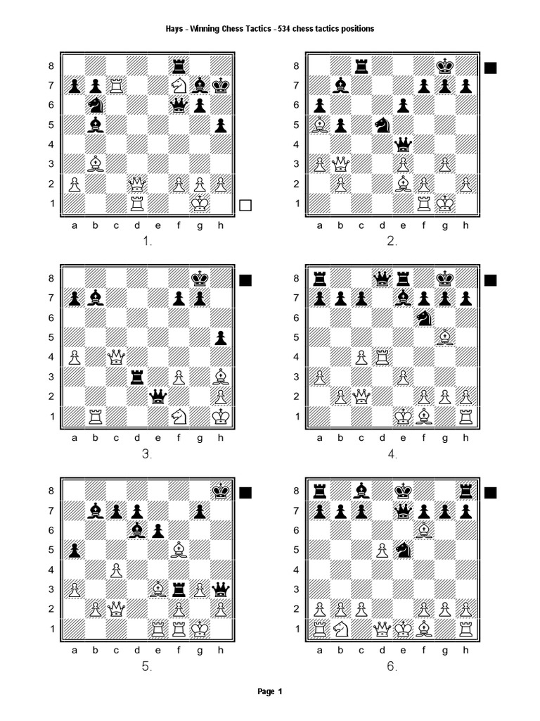 Winning Chess Tactics - 534 Positions | PDF | Chess | Game Theory