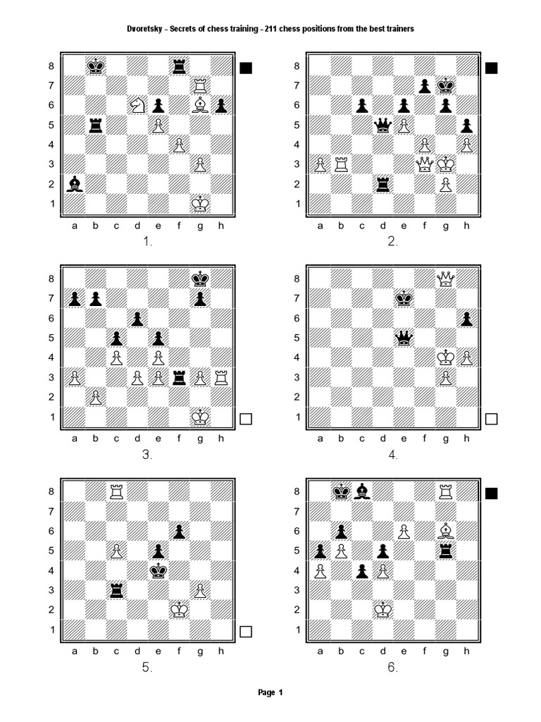 Dvoretsky Secrets Of Chess Training 211 Chess Positions From The